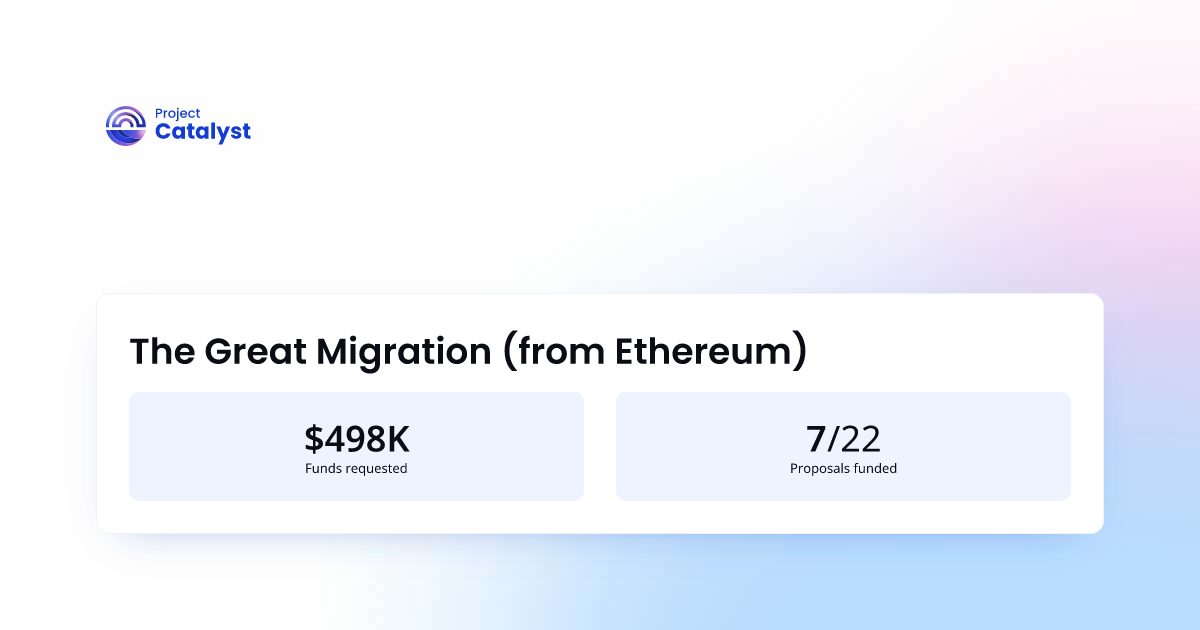 The Great Migration (from Ethereum) | Project Catalyst