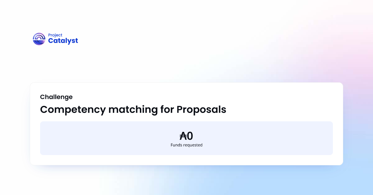 Competency matching for Proposals