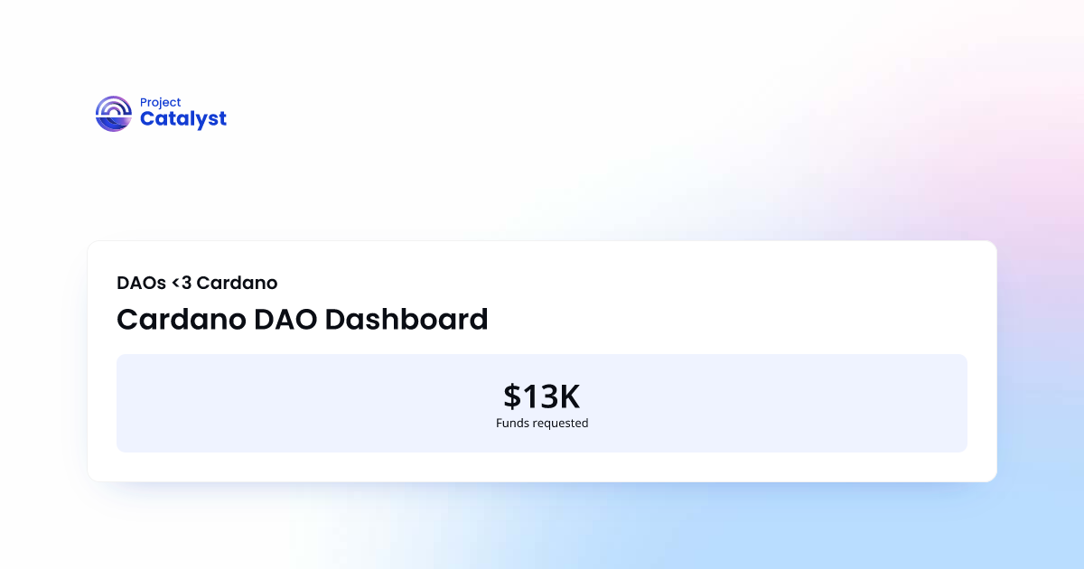 Cardano DAO Dashboard