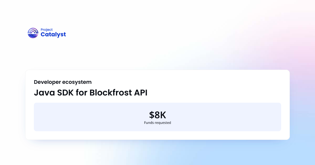 Java SDK for Blockfrost API